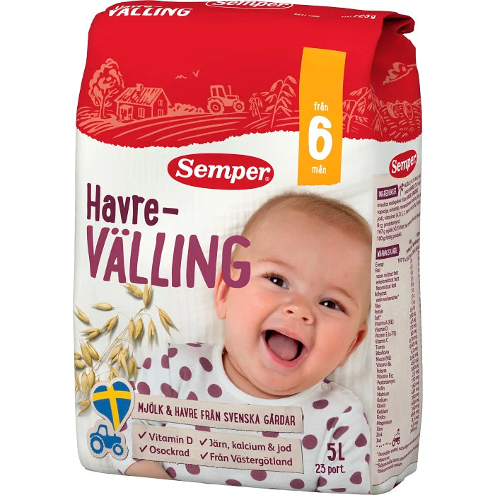 Swedish Baby Food - Havrevälling Mild Från 6m Semper 5l – Nordic Cravings
