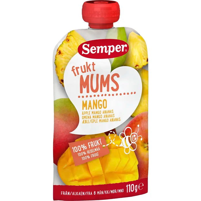 Swedish Baby Food - Fruktmums Mango Från 6 mån Semper 110g – Nordic ...