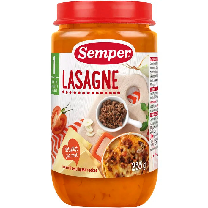 Swedish Baby Food - Lasagne Från 1 år Semper 235g – Nordic Cravings